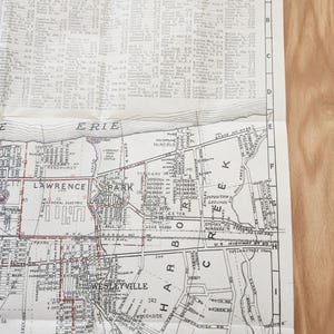 Antique 1937 Fold-out Map of Erie and Suburbs by the A.C. Wagner ...
