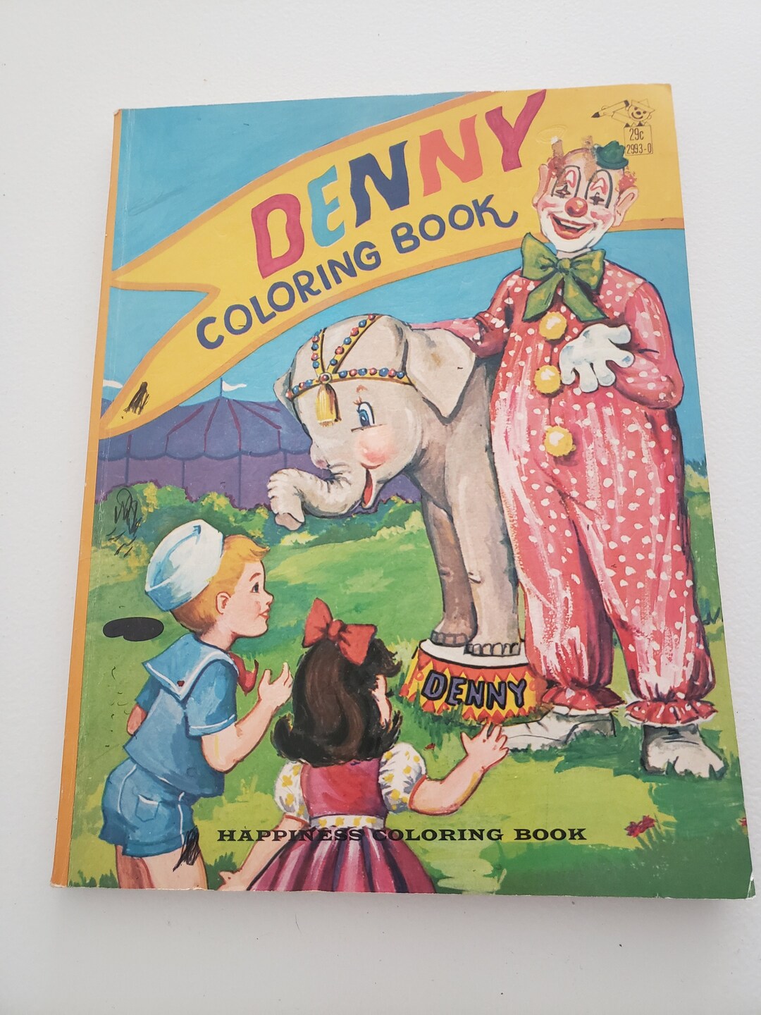 Vintage Denny Children's Coloring Book Circus Clown Book - Etsy