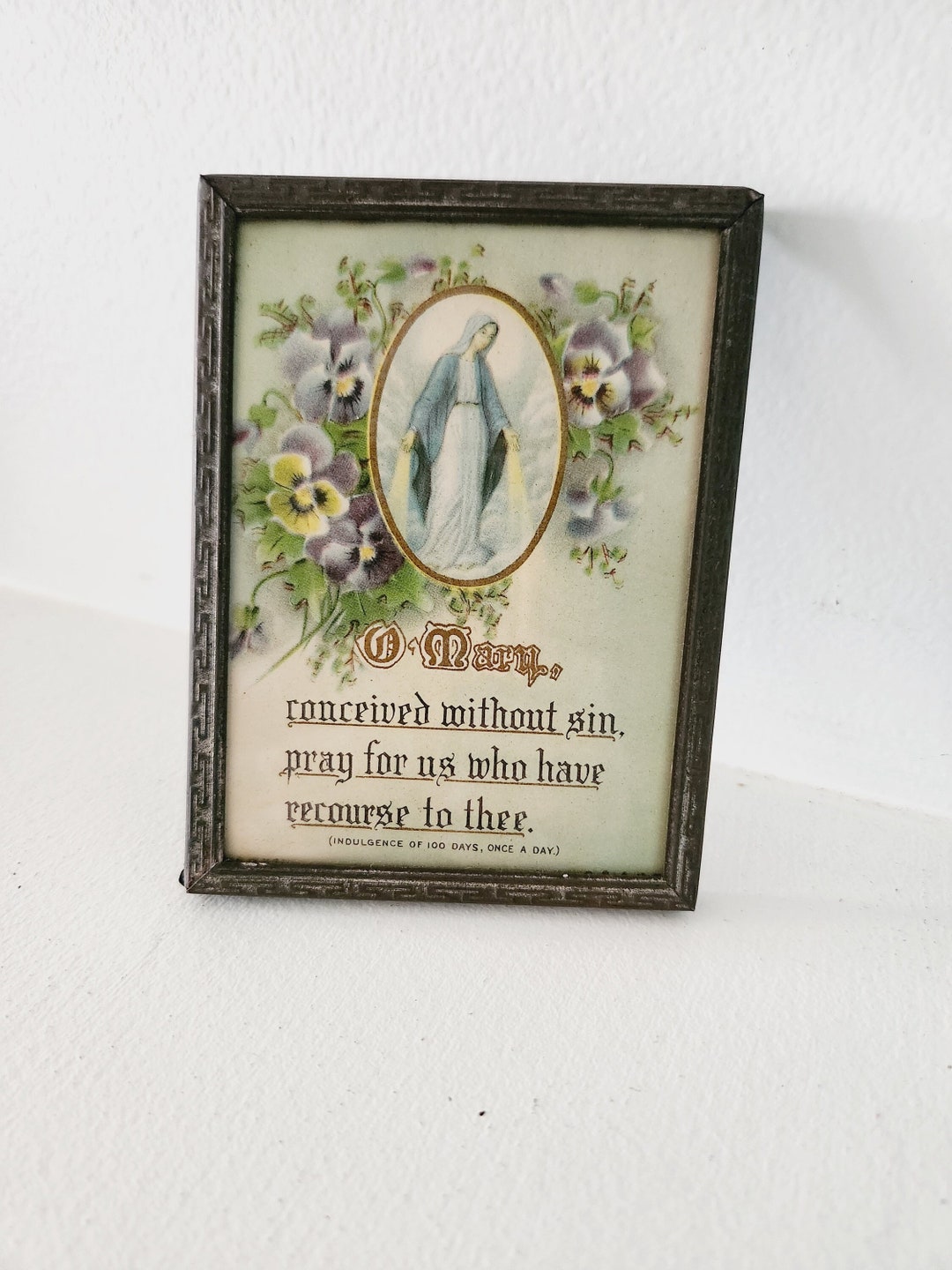 Vintage Blessed Virgin Mary Print Art -- Mother Mary Jesus Art Work ...