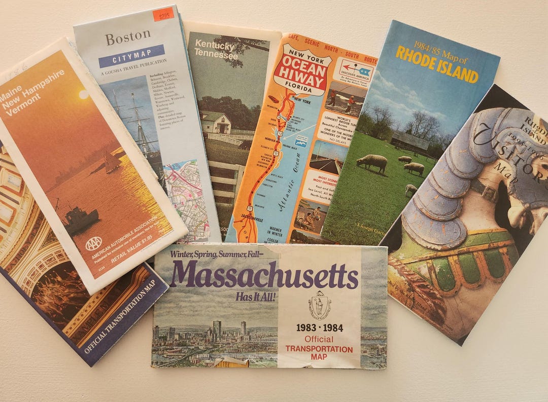 Vintage Road Maps -- Travel Journal Lot of 8 Map Guides -- Vintage Gas ...