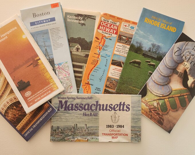 Vintage Road Maps -- Travel Journal Lot of 8 Map Guides -- Vintage Gas ...