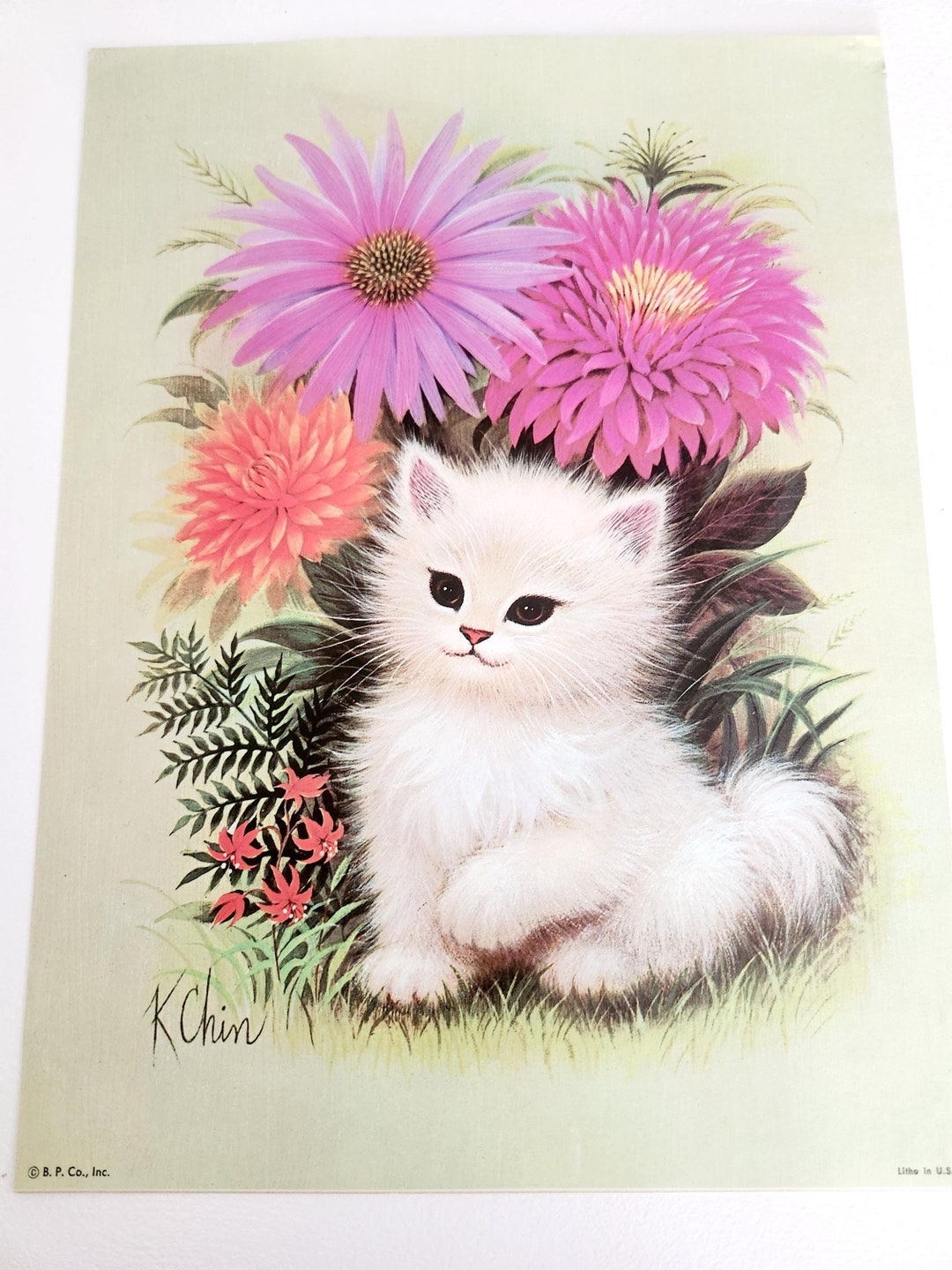 Vintage K. Chin Kitty Prints - Choose One - Baby Nursery Decor ...