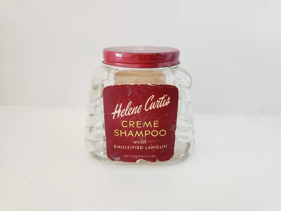 Helene Curtis Creme Shampoo Glass Jar -- Vintage Beauty Bottle Jar ...