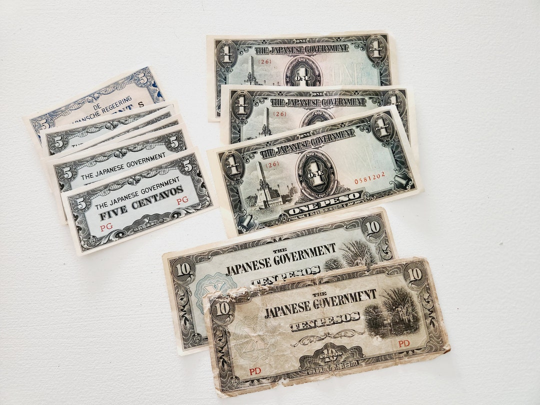 Vintage Japanese Government Paper Money Philippines Occupation Currency ...