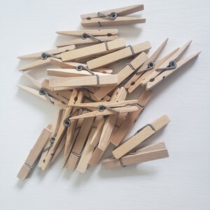 Vintage Wooden Spring Loaded Clothes Pins. Lot of 25 Mid-century ...