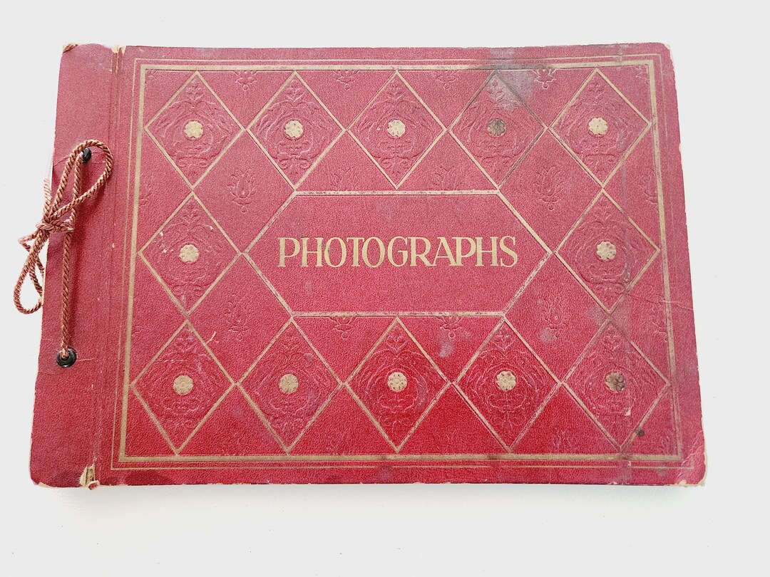 Vintage String-tired Red Photograph Album Black Paper Photo Album ...