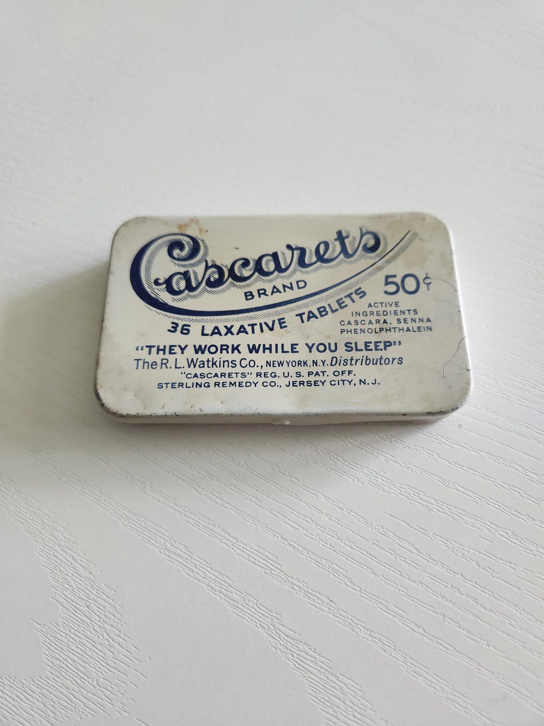 Cascarets Brand Laxative Tablets Tin " They Work While You Sleep ...