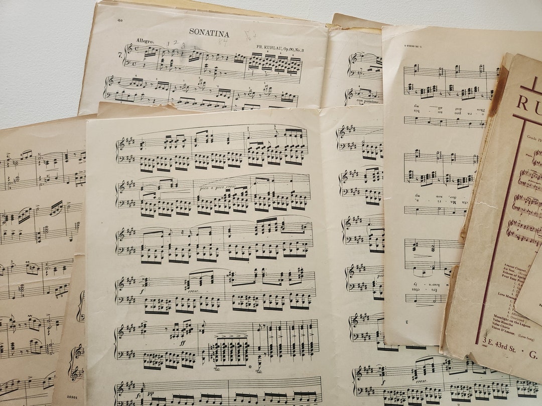 Antique Ephemera Bundle of Sheet Music -- Paper Altered Art -- Junk ...