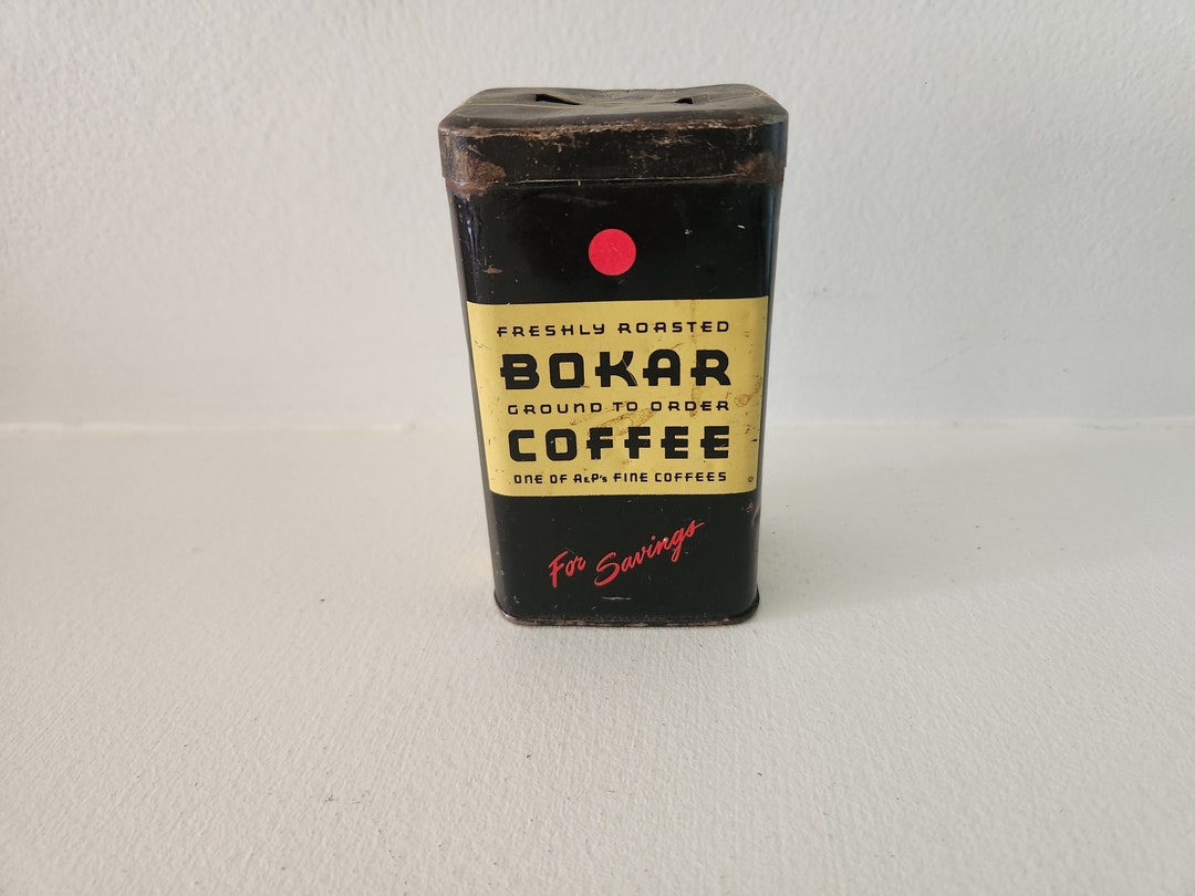 Vintage A & P's Bokar Coffee Coin Bank Tin -- Vintage Saving Tin Coin ...
