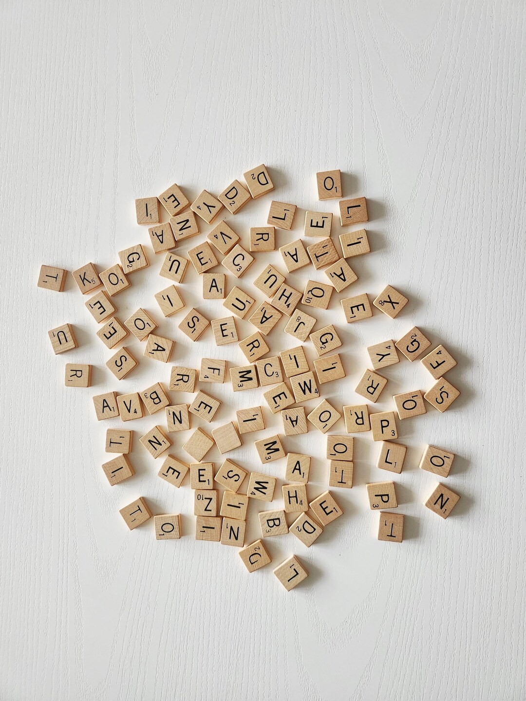 Vintage Scrabble Tiles -- Lot of 100 Vintage Wooden Letter Tiles ...