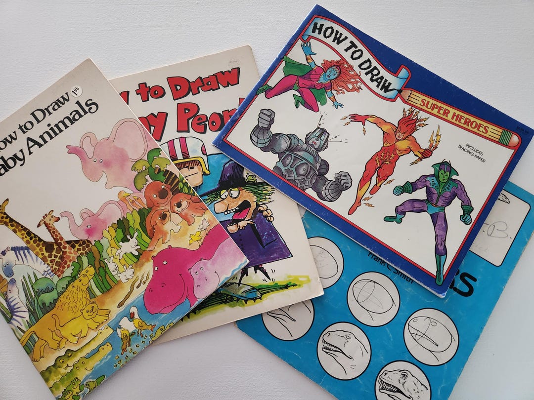 Children's Vintage Drawing Books -- Step by Step How to Draw Children's ...