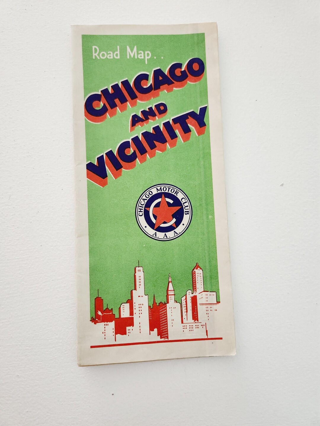 AAA Chicago Motor Club Road Map Chicago & Vicinity -- Vintage ...