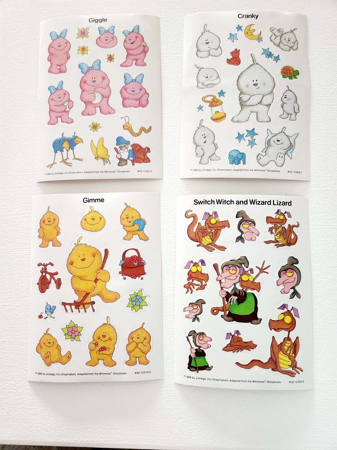 Vintage Stickers -- 1986 Whimsies Storybook Stickers Gimme, Giggle ...
