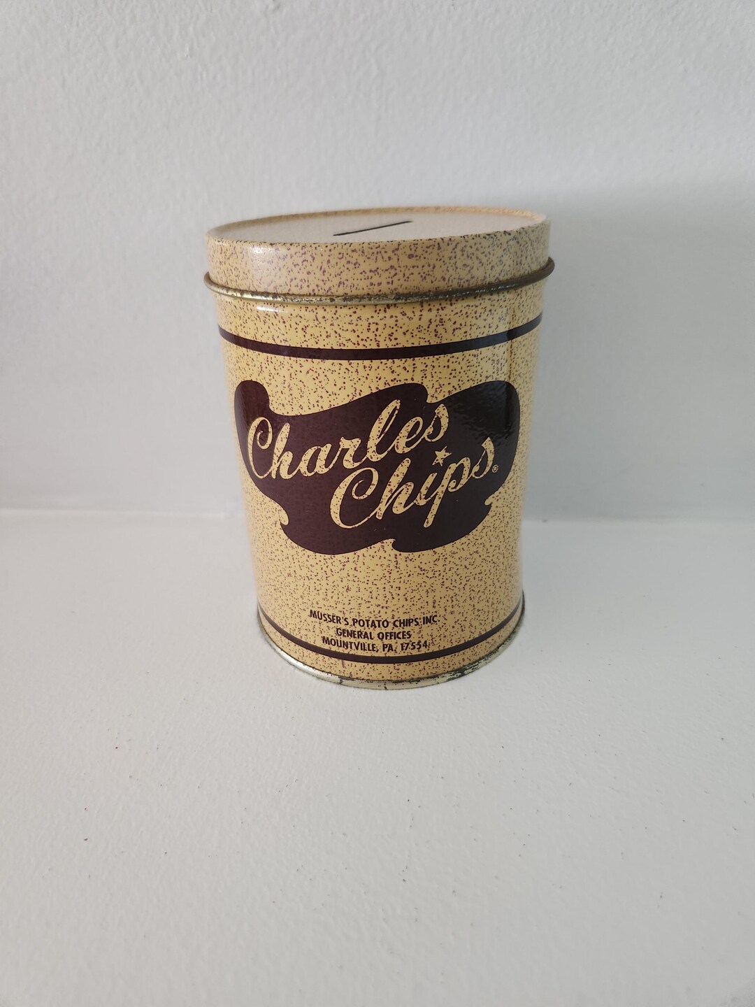 Vintage Charles Chip Musser's Potato Chips Coin Bank -- Vintage Saving ...