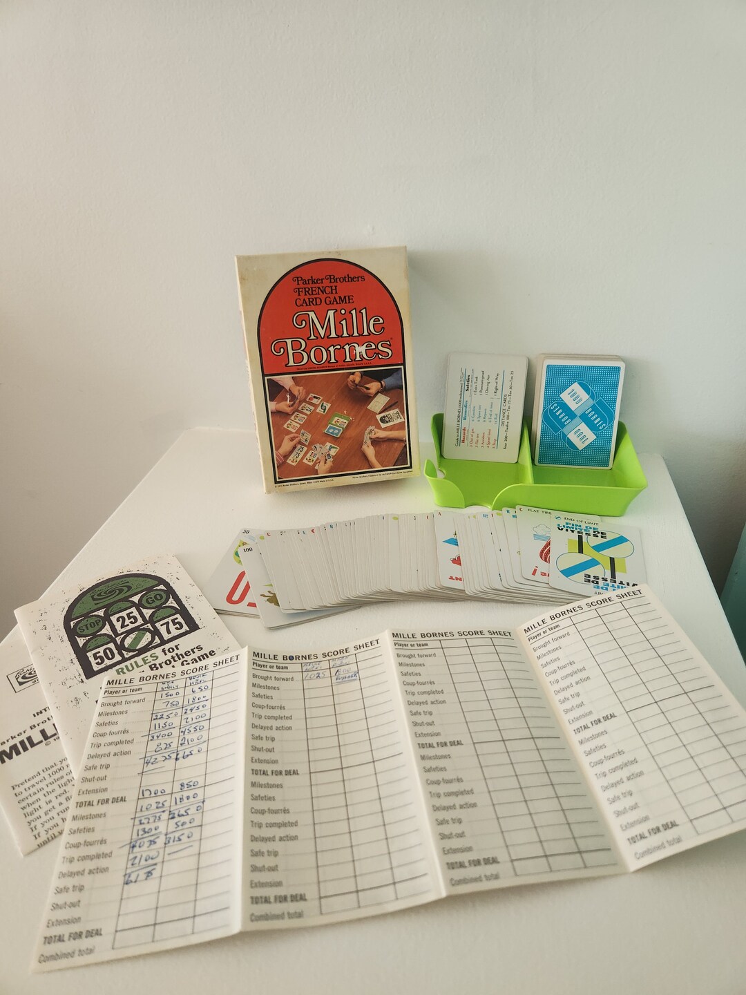 Vintage Mille Bornes French Card Game 1971 Vintage Parker Brothers Card ...