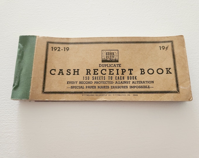 Vintage Cash Money Receipt Booklet -- Steel City Duplicate Booklet ...