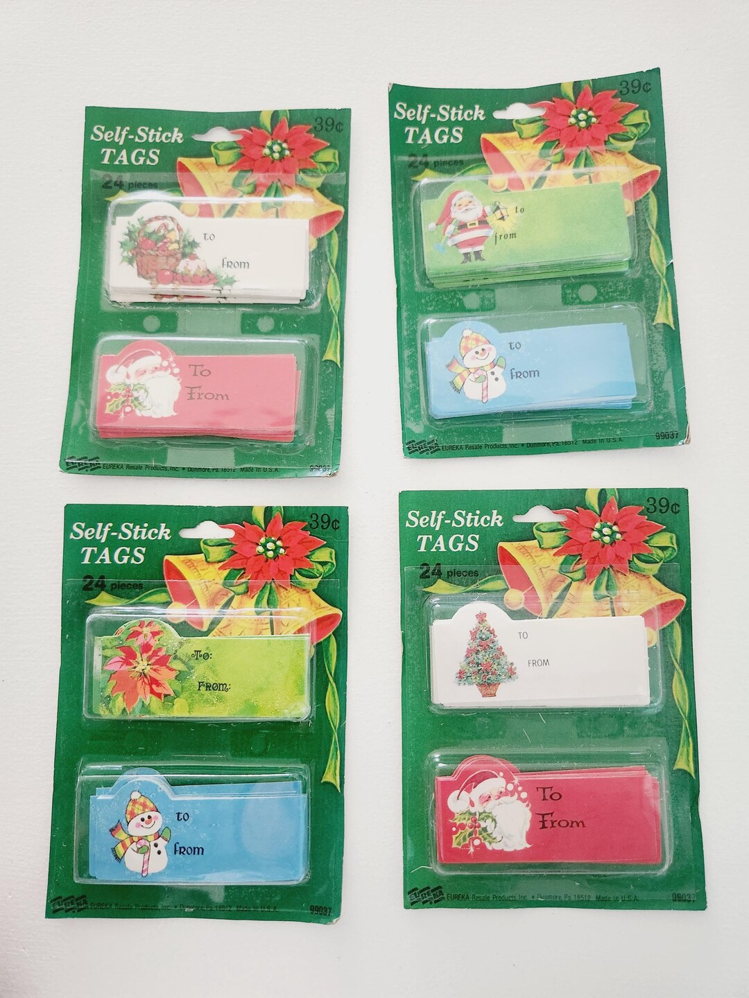 Vintage Christmas Gift Tags -- Self Stick Christmas 24 Assorted Gift ...