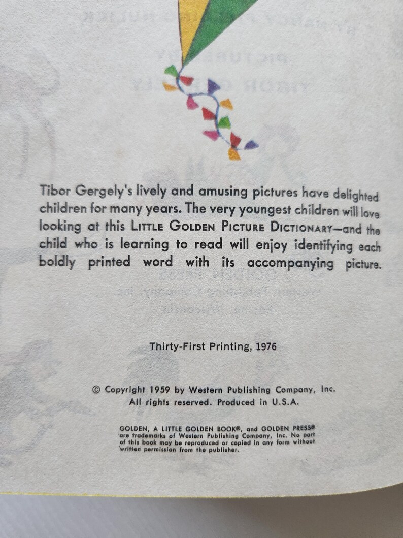 Little Golden Picture Dictionary by Nancy Fielding Hulick { 1976 ...