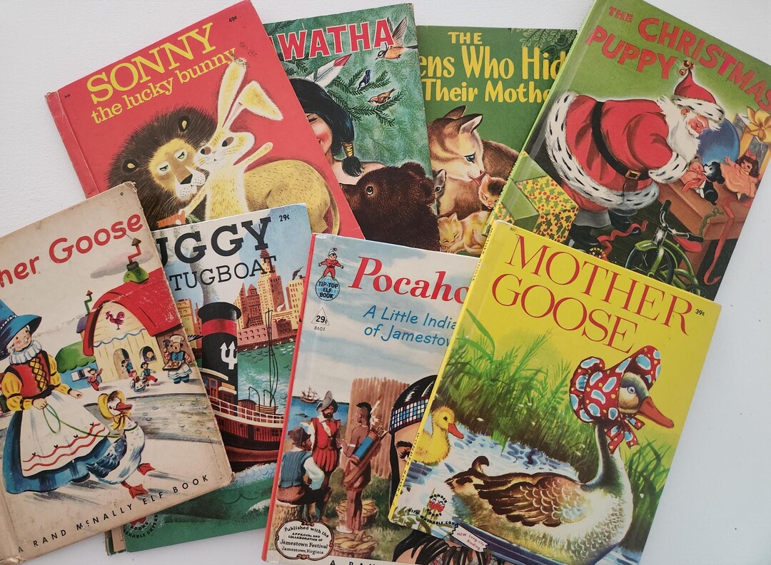 Vintage Children Book Bundle Lot of 8 Books Salvaged Books Junk Journal ...