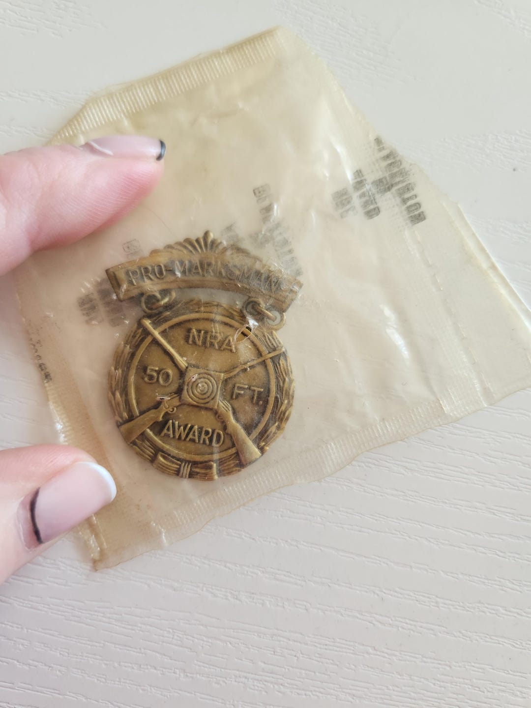 Vintage Pro-marksman Medal Award Badge N.R.A 50 Feet Award { Sealed in ...