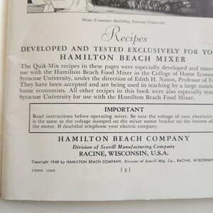 Hamilton Beach Food Mixer With Mix Guide Instructions and Tested ...