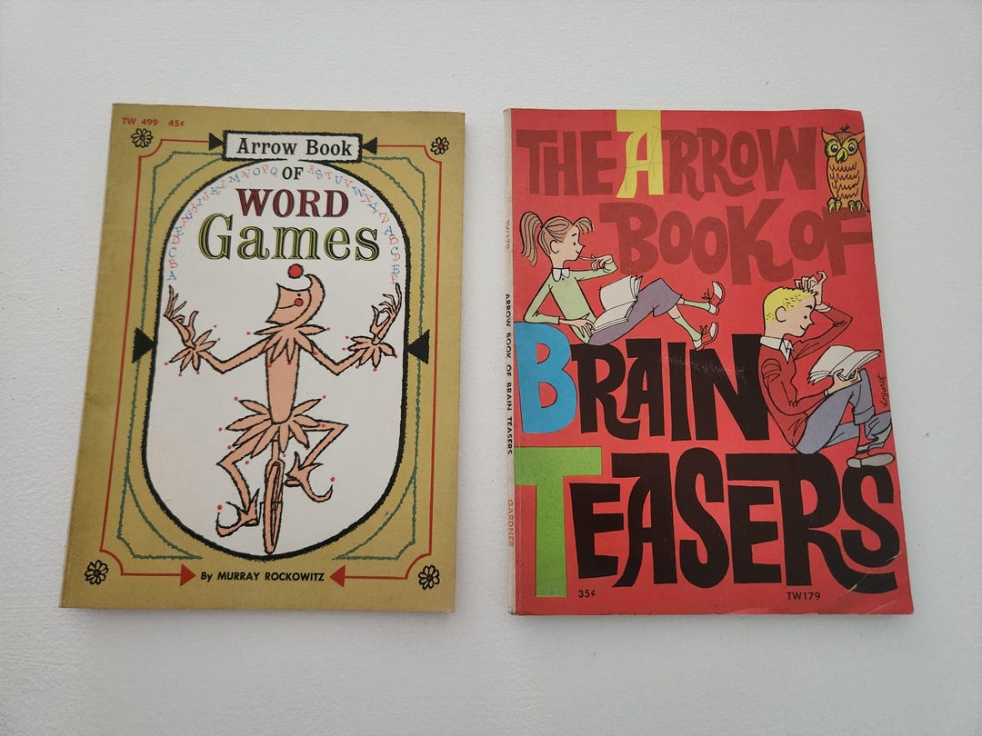 The Arrow Book of Brain Teasers & Word Games 1960s Vintage Children's ...