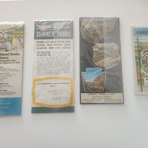 Vintage Maps Paper Ephemera -- Travel Journal Lot of 4 Map Guides ...