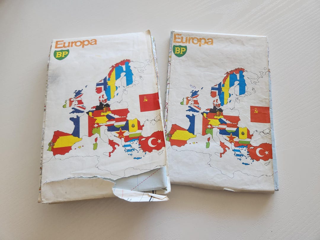 BP Touring Service Europa Road Map -- 1970s Vintage Europe Maps ...