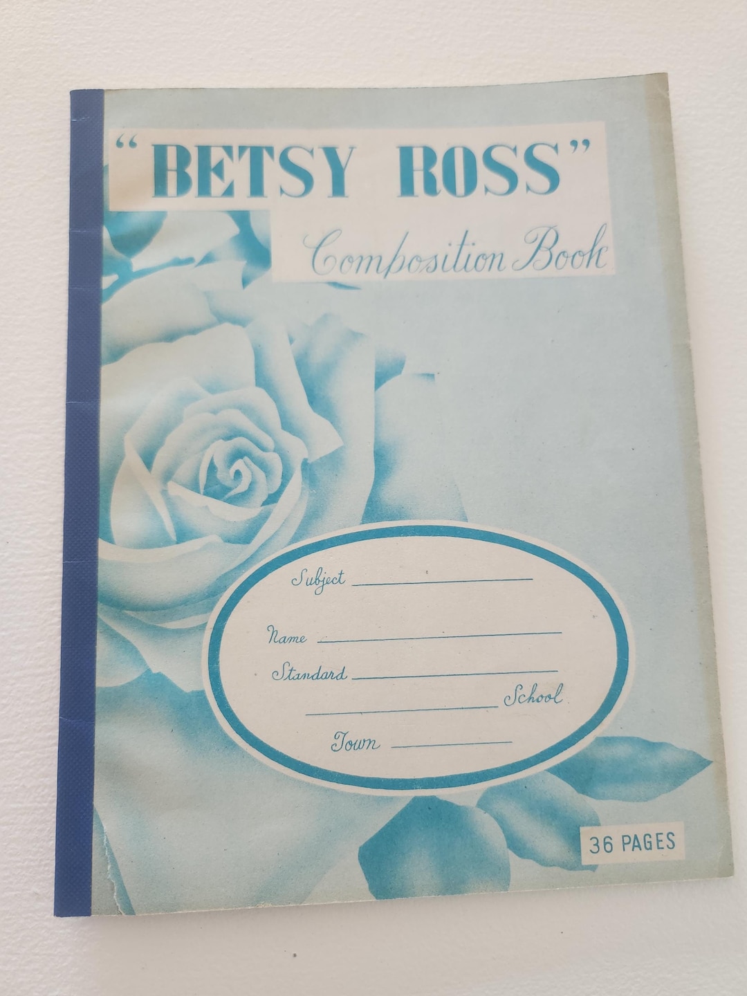 Vintage Betsy Ross Composition Books -- Blue Rose School Notebook ...