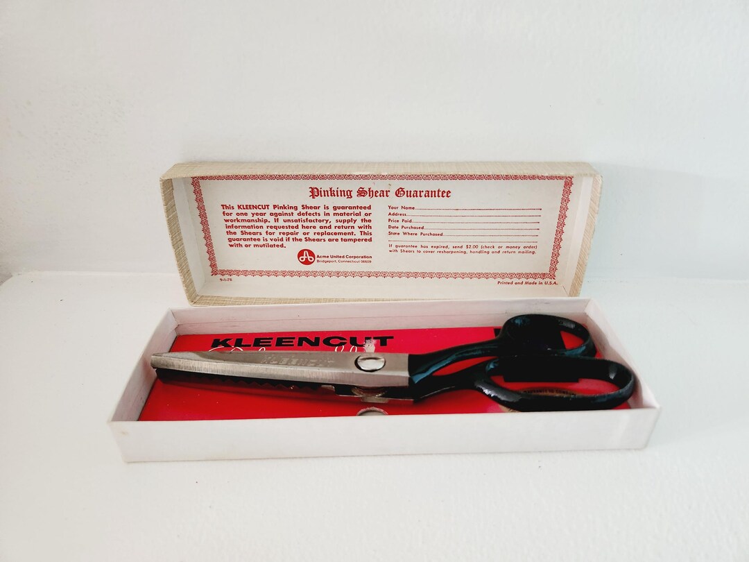 Vintage Kleencut Pinking Shears in Original Box -- Black Handle Craft ...