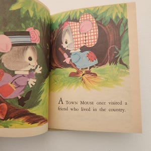 The Town Mouse & the Country Mouse an Aesop Fable -- Vintage Children's ...
