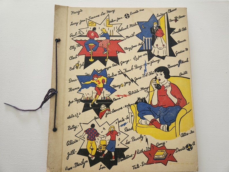 Vintage Retro Scrapbook Album -- 1950s High School Varsity Football ...