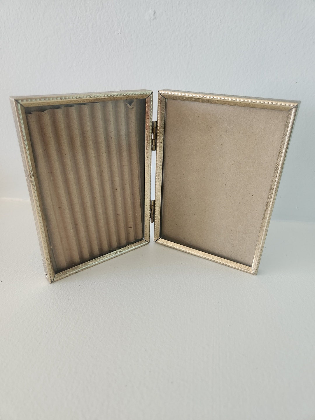 Vintage Two Sided Gold Metal Frame -- Photo Picture Double Sided Frame ...