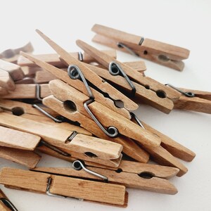 Vintage Wooden Small Spring Loaded Clothes Pins -- Lot of 25 Mid ...