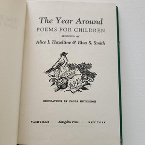 The Year Around Poems for Children Selected by Alice I. Hazeltine ...