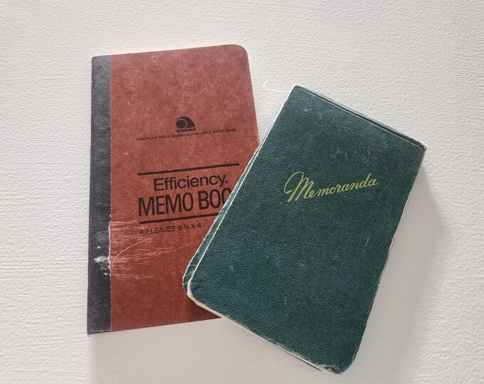 Vintage Memoradum Note Books -- Vintage Pair of Note Pads -- Small Memo ...