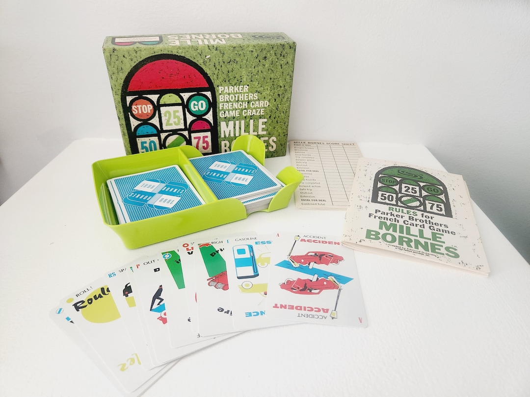 Mille Bornes French Card Game -- 1962 Vintage Parker Brothers Car ...
