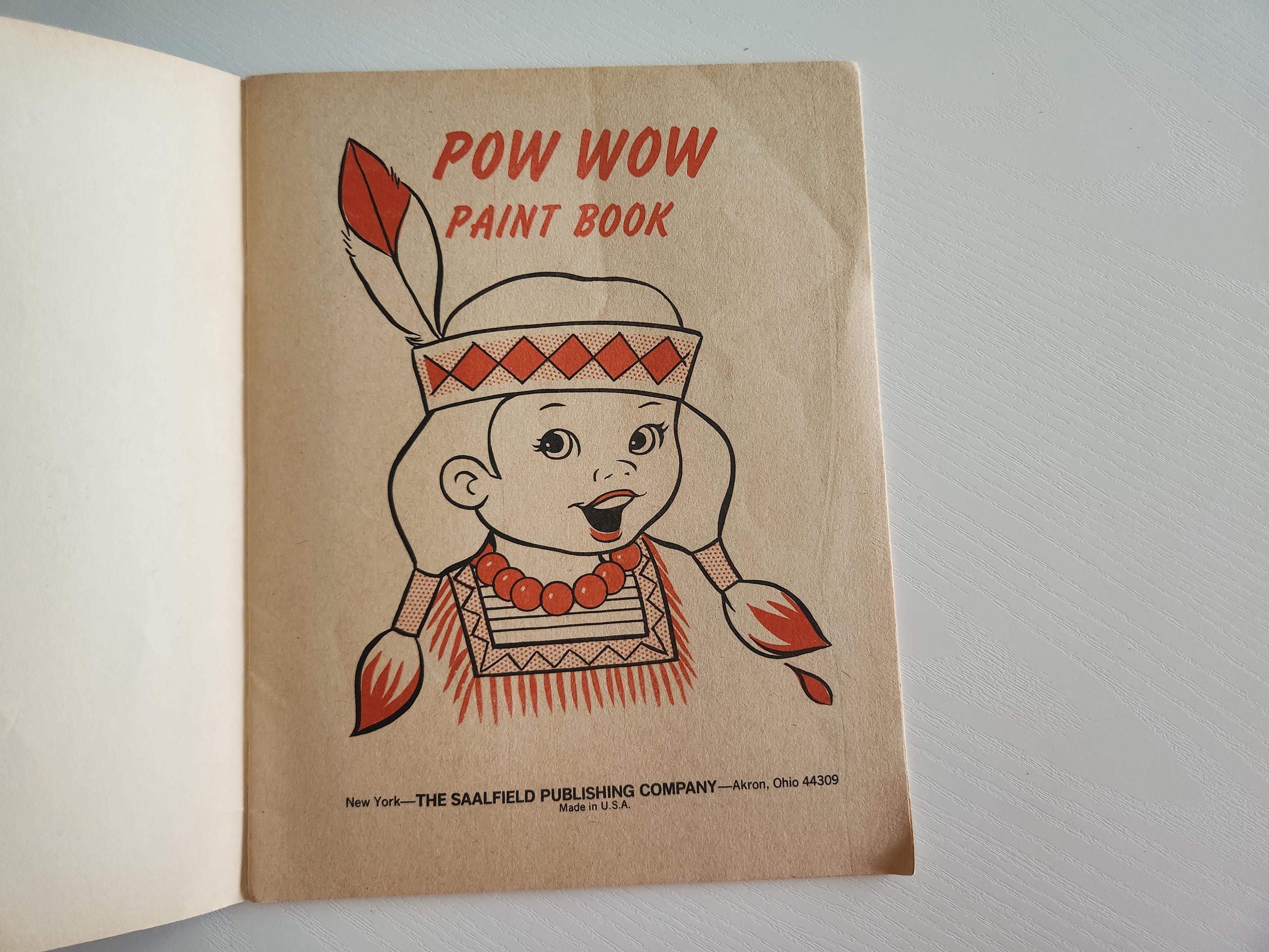 Vintage Pow Wow Paint Book – Saalfield #4522, Children's Coloring Pages ...
