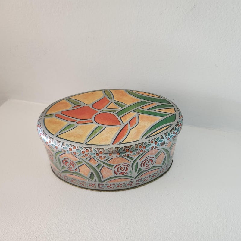 Tin With Flowers - Etsy