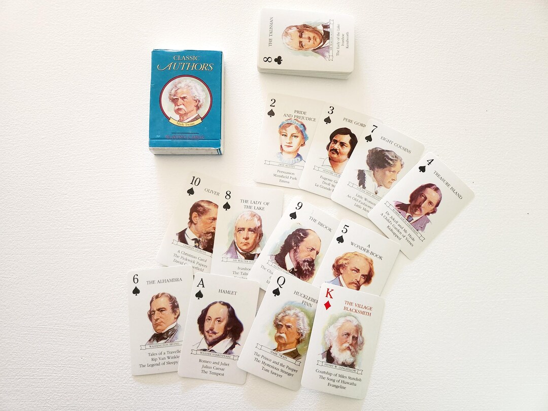 Vintage Classic Authors Playing Cards Game 1991 Vintage the Game of ...