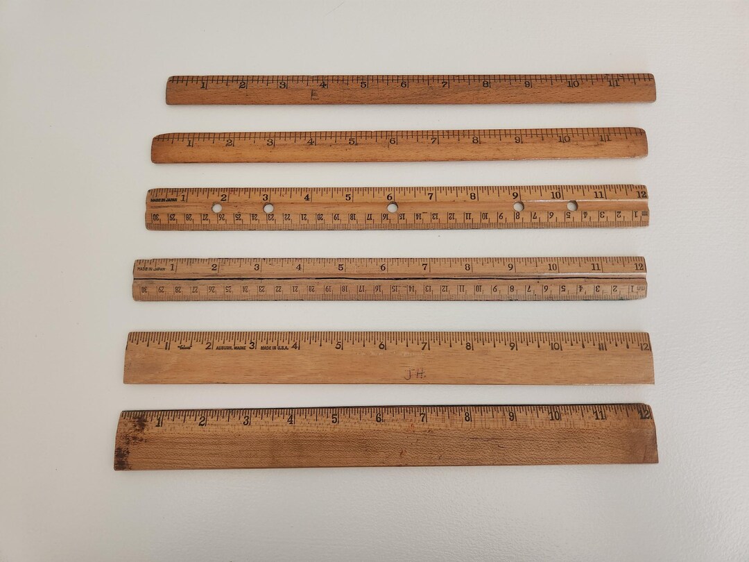 Vintage Wood Rulers Lot of 6 Mid-century Classroom School Rulers ...