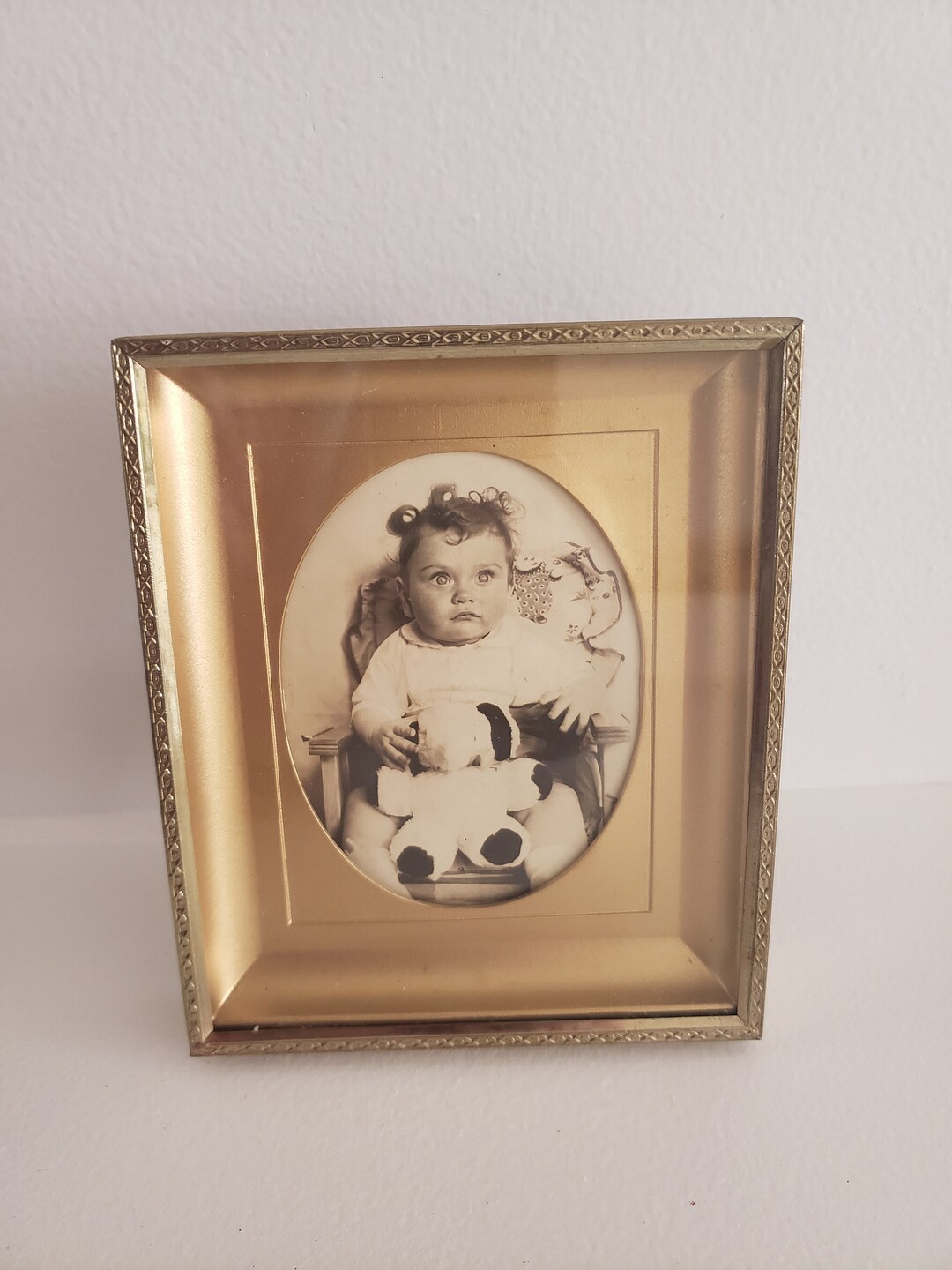 Vintage Shadow Box Frame With Baby Photograph Vintage Picture Frames ...