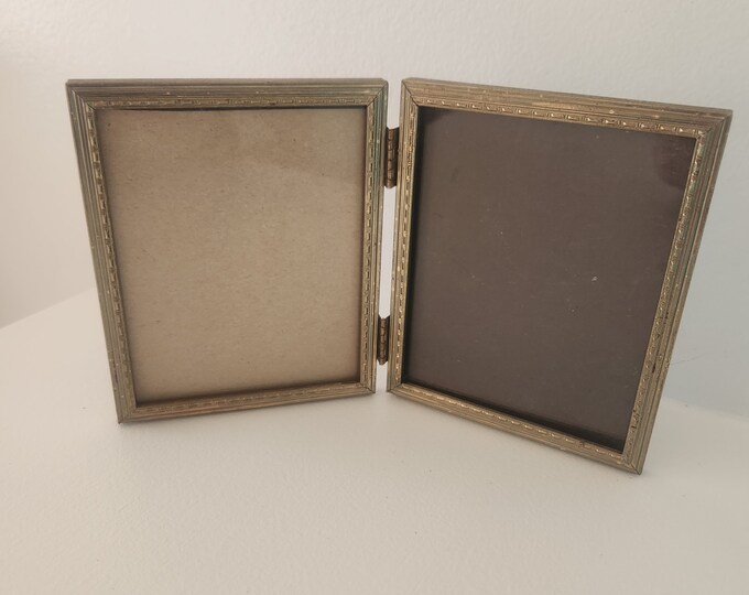 Vintage Two Sided Gold Metal Frame -- Vintage Photo Picture Frame ...