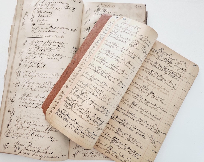 Antique 1800s Handwritten Account Ledger Journal Book -- Financial ...