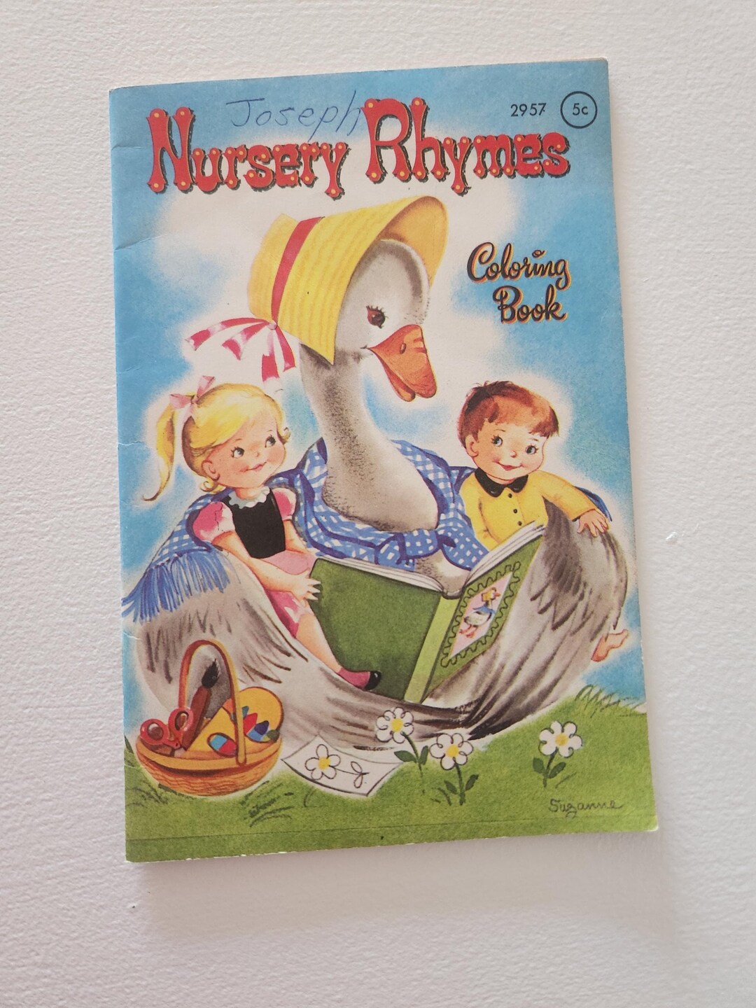 Nursery Rhymes Coloring Book -- 1963 Vintage Children's Coloring Book ...