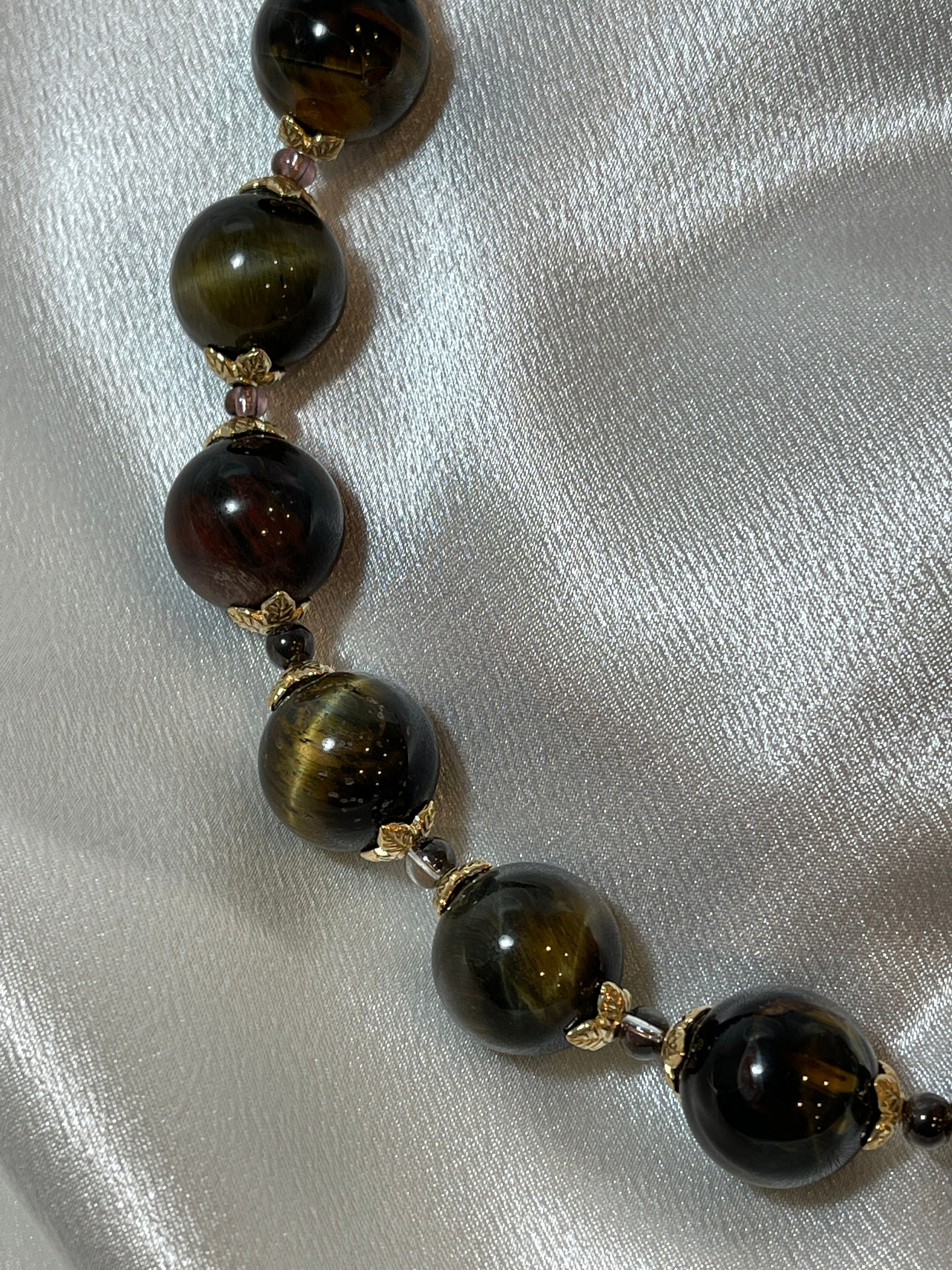 Necklace Tiger's Eye Gold large 16mm beads 20 - Etsy.de
