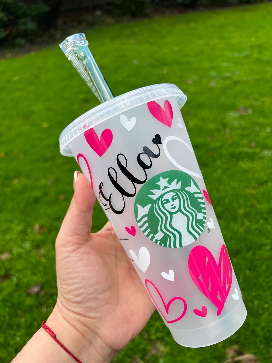Valentine Hearts Starbucks Venti Cold Cup 24 Oz Reusable Personalized ...