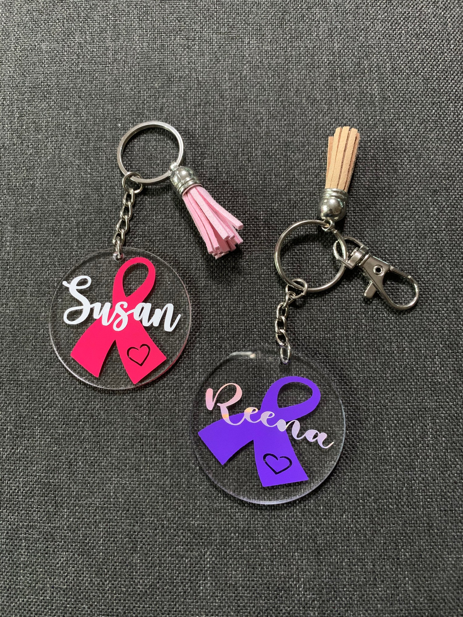 Awareness Cancer Ribbon Acrylic Keychain - Etsy