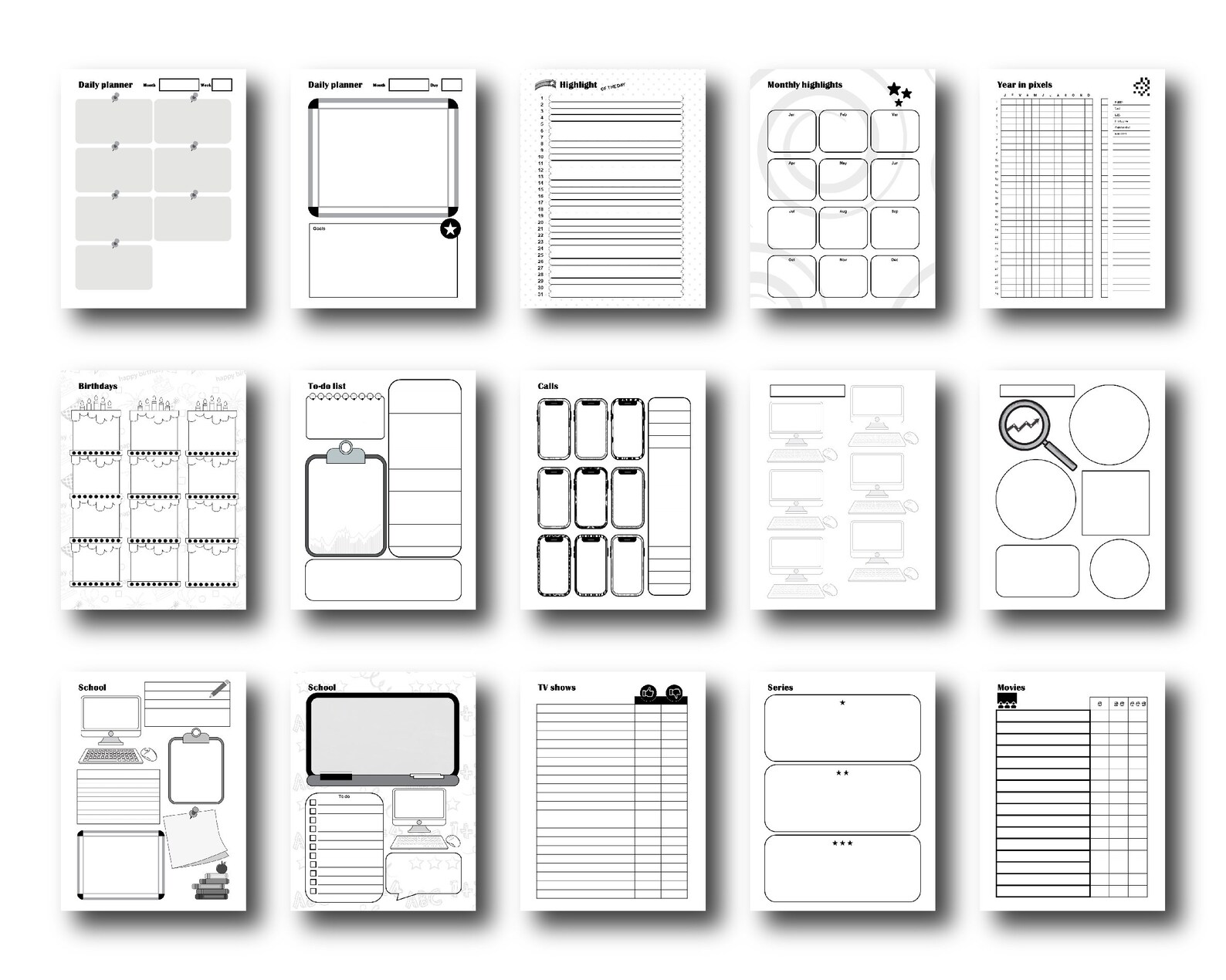 Journal Pages / Printable Template Pages / Journal Pages Bundle ...
