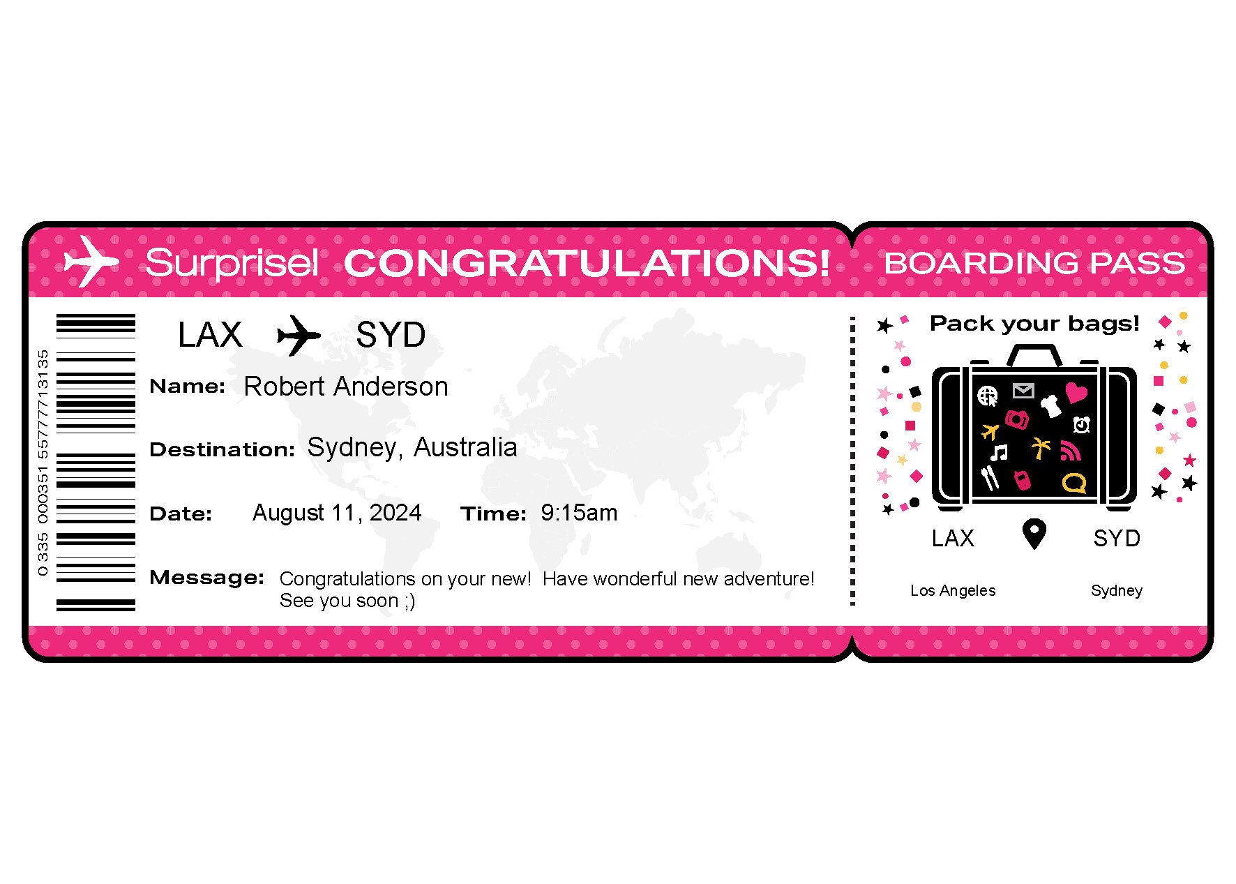Editable Boarding Pass Template / Customizable Plane Tickets / Airplane ...